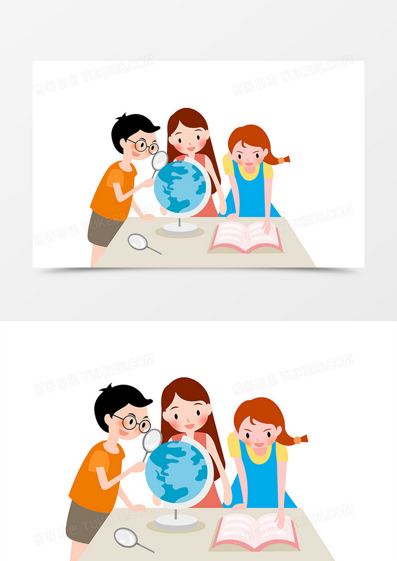 卡通风历史课地理课学习元素模板下载_学习_图客巴巴